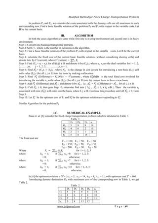 Modified Method for Fixed Charge Transportation Problem | PDF