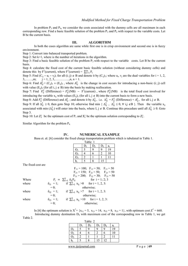 Modified Method for Fixed Charge Transportation Problem | PDF