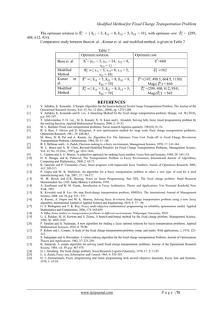 Modified Method for Fixed Charge Transportation Problem | PDF