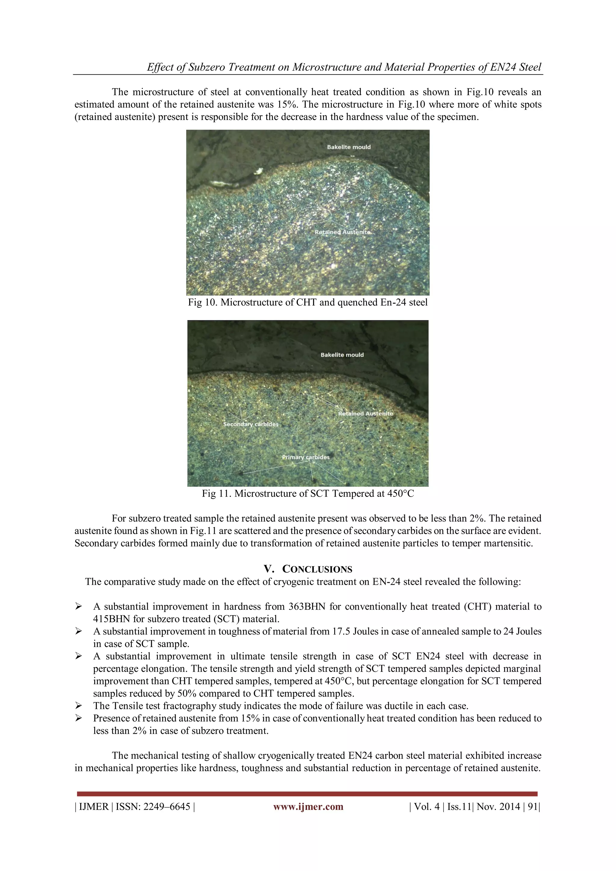 Effect of Subzero Treatment on Microstructure and Material Properties ...