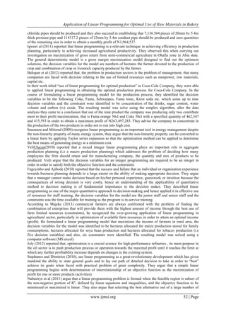 Application of Linear Programming for Optimal Use of Raw Materials in ...