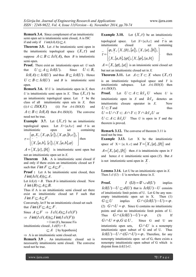 Some More Results on Intuitionistic Semi Open Sets | PDF | Programming Languages | Computing