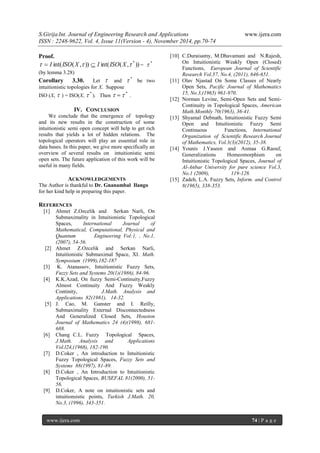 Some More Results on Intuitionistic Semi Open Sets | PDF