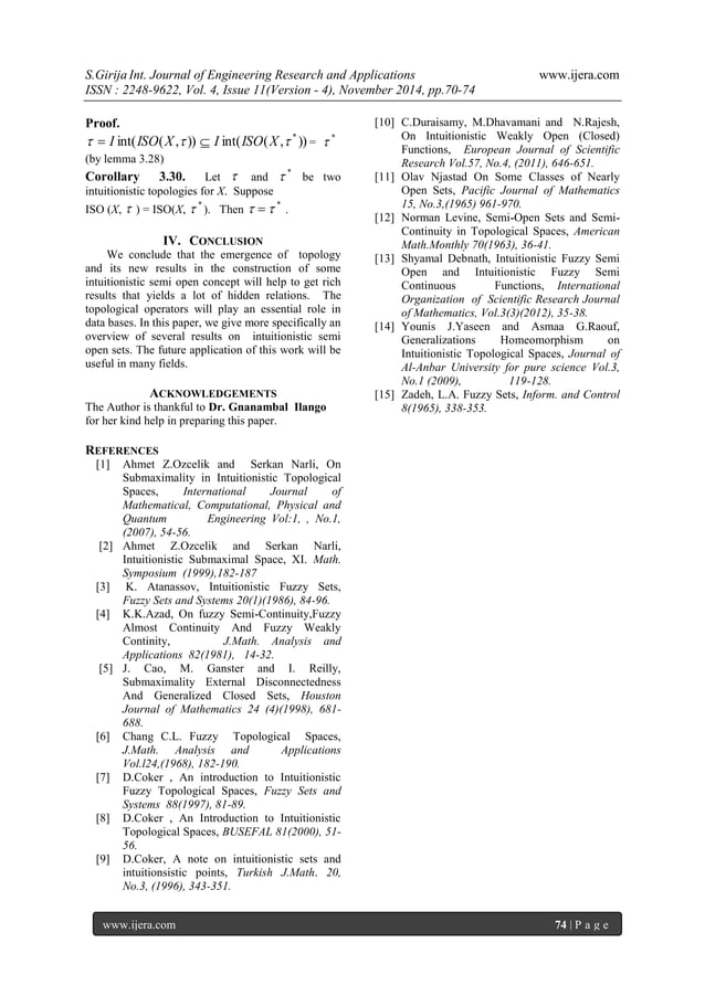 Some More Results on Intuitionistic Semi Open Sets | PDF | Programming Languages | Computing