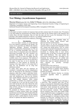 Text Mining: (Asynchronous Sequences) | PDF | Search | Internet
