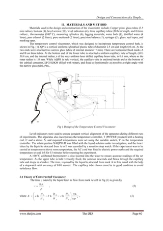 Design and Construction of a Simple and Reliable Temperature Control ...