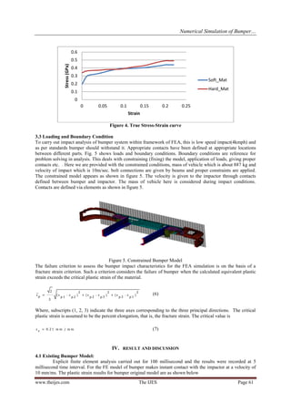 Numerical Simulation of Bumper Impact Analysis and To Improve Design ...