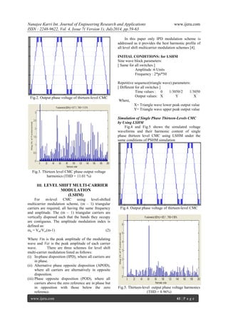 Investigation of THD for Cascaded Multi-Level Inverter Using Multicarrier Modulation Techniques ...