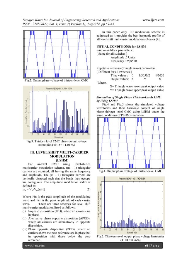Investigation of THD for Cascaded Multi-Level Inverter Using Multicarrier Modulation Techniques ...
