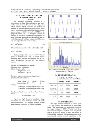 Investigation of THD for Cascaded Multi-Level Inverter Using Multicarrier Modulation Techniques ...