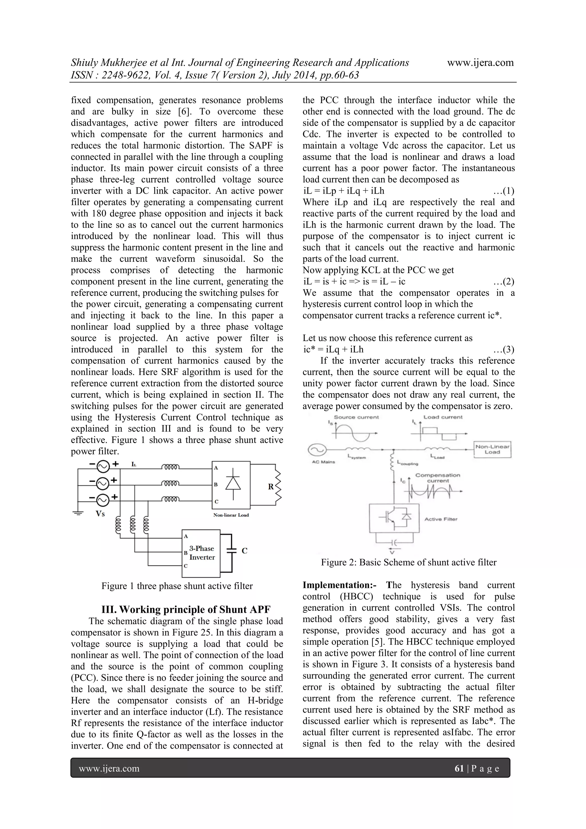 Power System Harmonic Compensation Using Shunt Active Power Filter | PDF