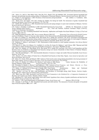 Addressing Household Food Insecurity using the Household Food ...