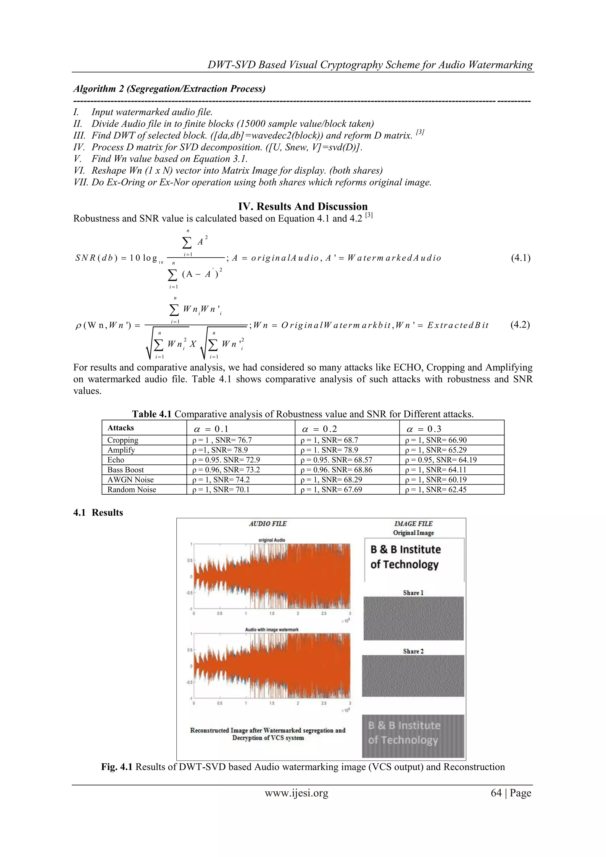 Dwt Svd Based Visual Cryptography Scheme For Audio Watermarking Pdf 