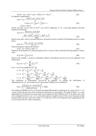 Design of Second Order Digital Differentiator and Integrator Using Forward Difference Formula ...
