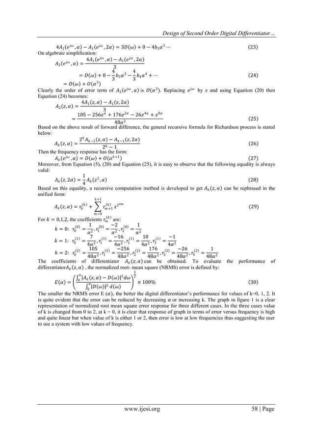 Design of Second Order Digital Differentiator and Integrator Using ...