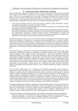 Challenges Facing the Adoption of Information Technology in the Management of Small and Medium ...