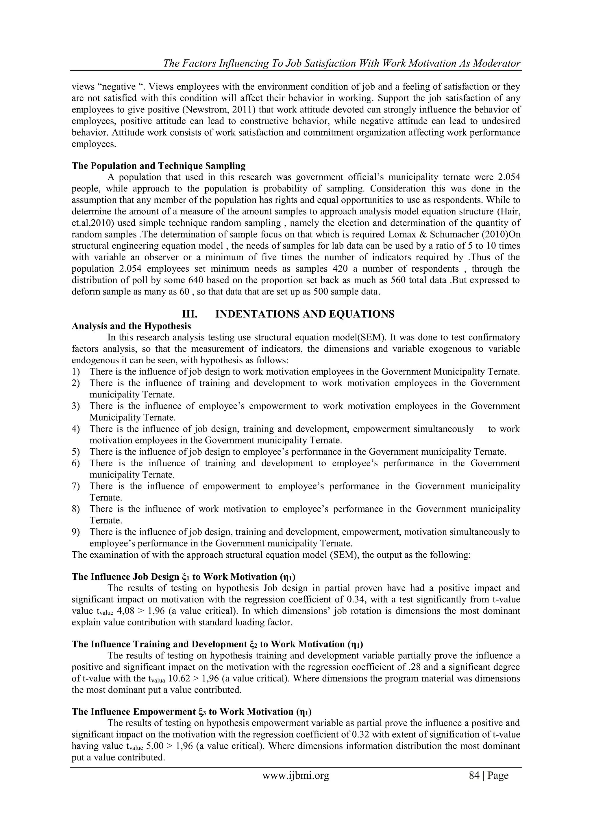The Factors Influencing to Job Satisfaction with Work Motivation as ...