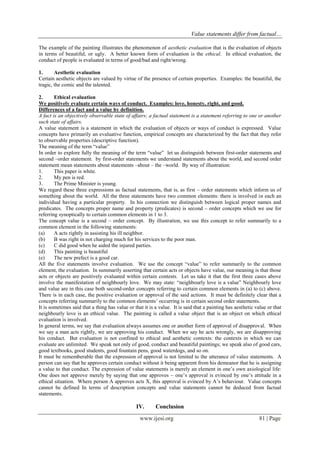 Value statements differ from factual statements | PDF