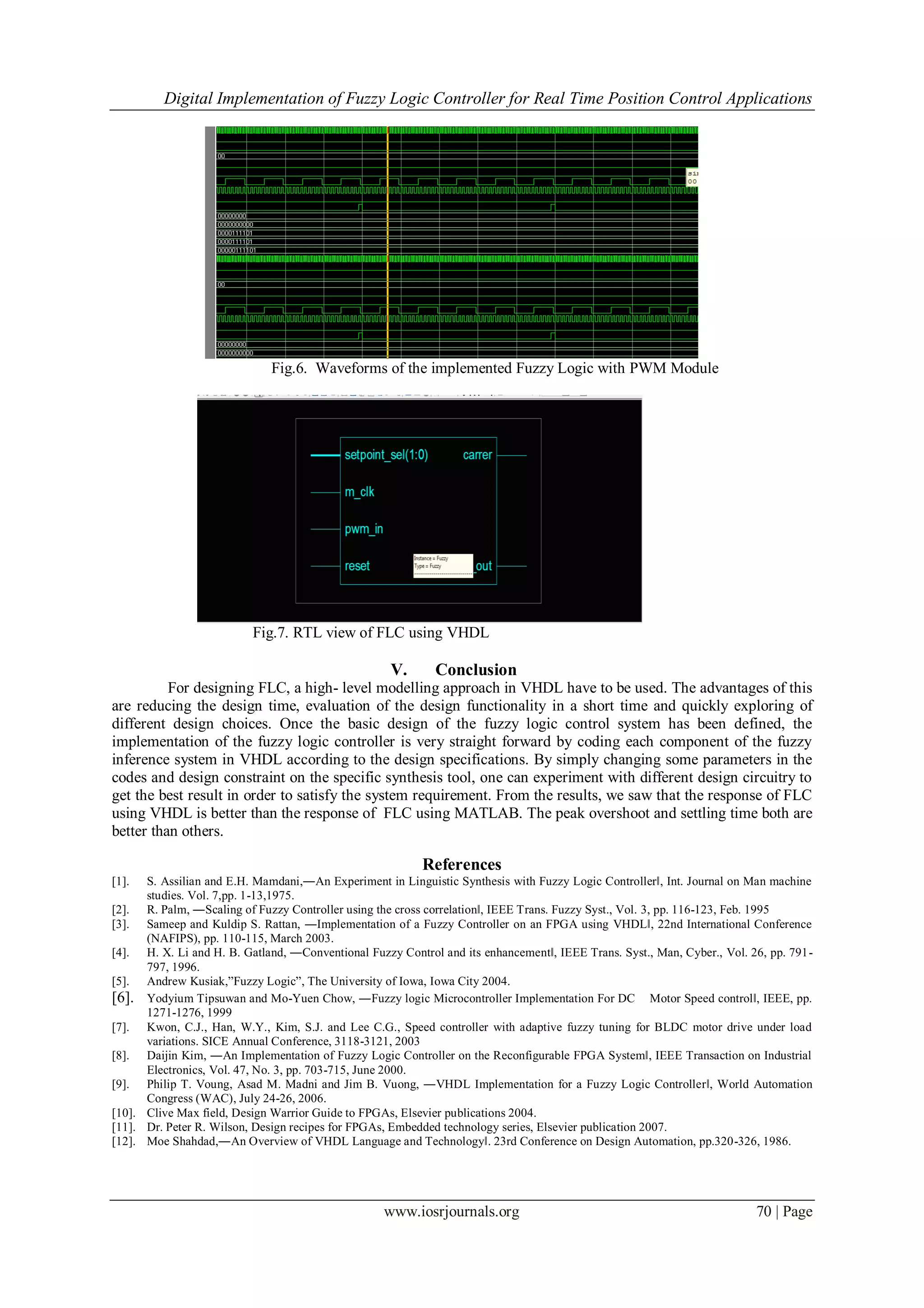 Digital Implementation of Fuzzy Logic Controller for Real Time Position Control Applications | PDF
