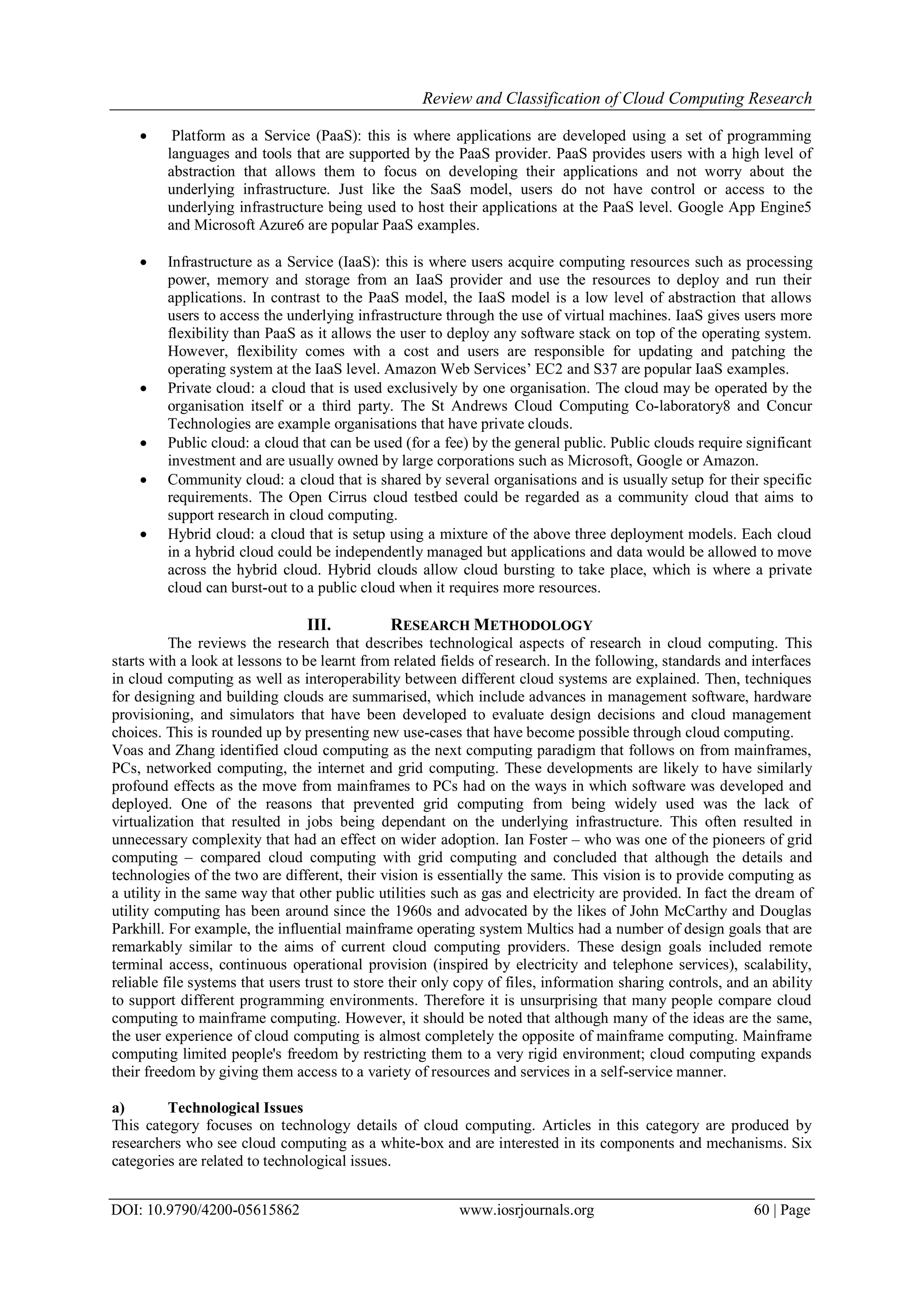 Review and Classification of Cloud Computing Research | PDF