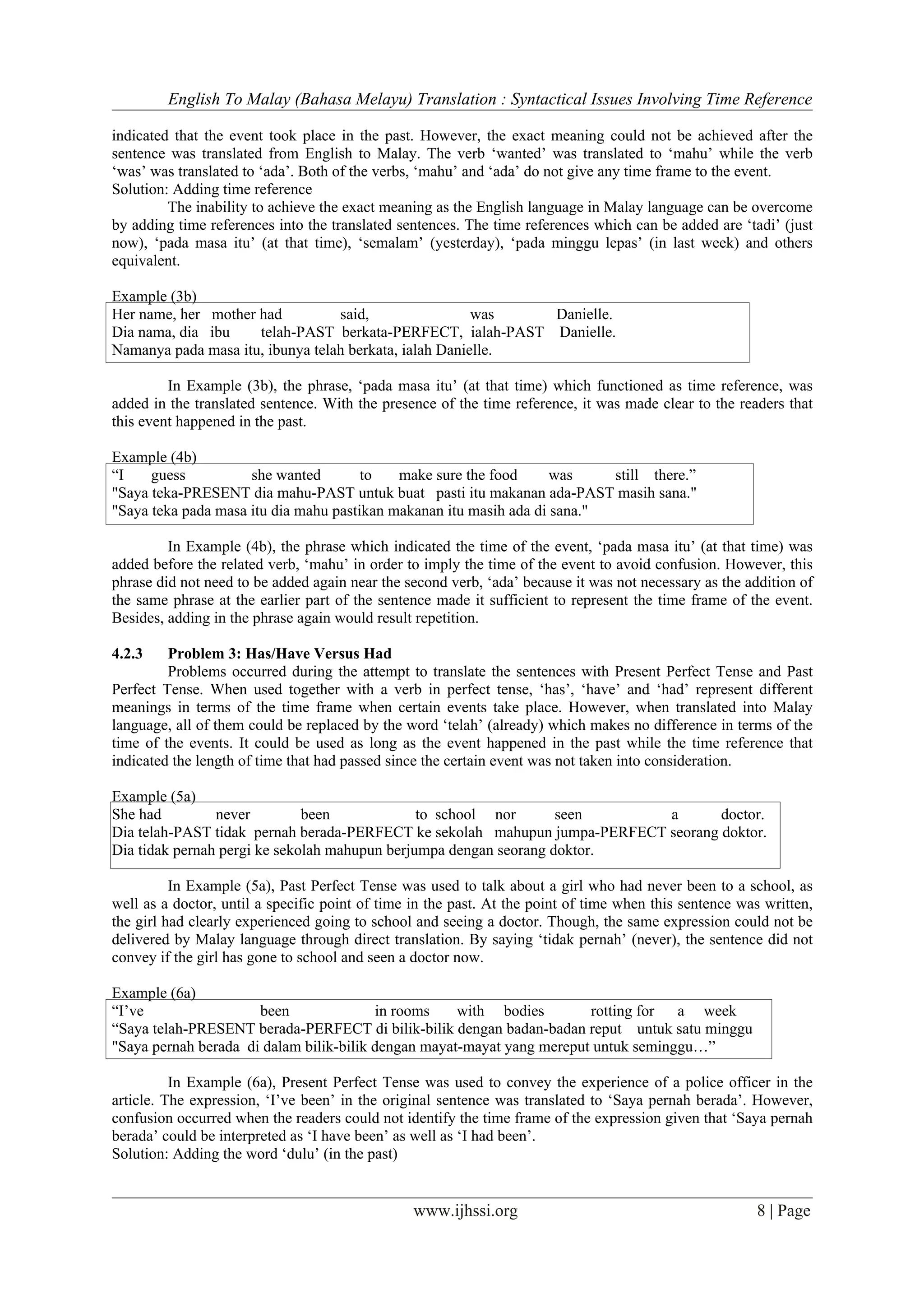 English to Malay (Bahasa Melayu) Translation: Syntactical Issues ...