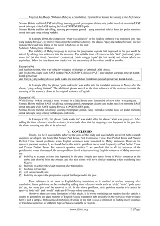 English to Malay (Bahasa Melayu) Translation: Syntactical Issues ...