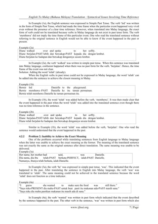 English to Malay (Bahasa Melayu) Translation: Syntactical Issues ...