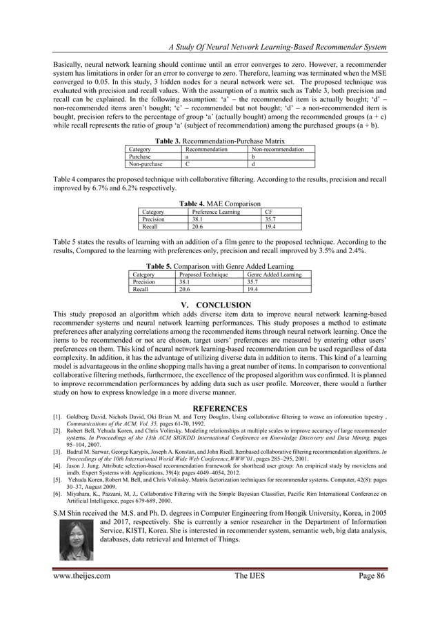 A Study of Neural Network Learning-Based Recommender System | PDF