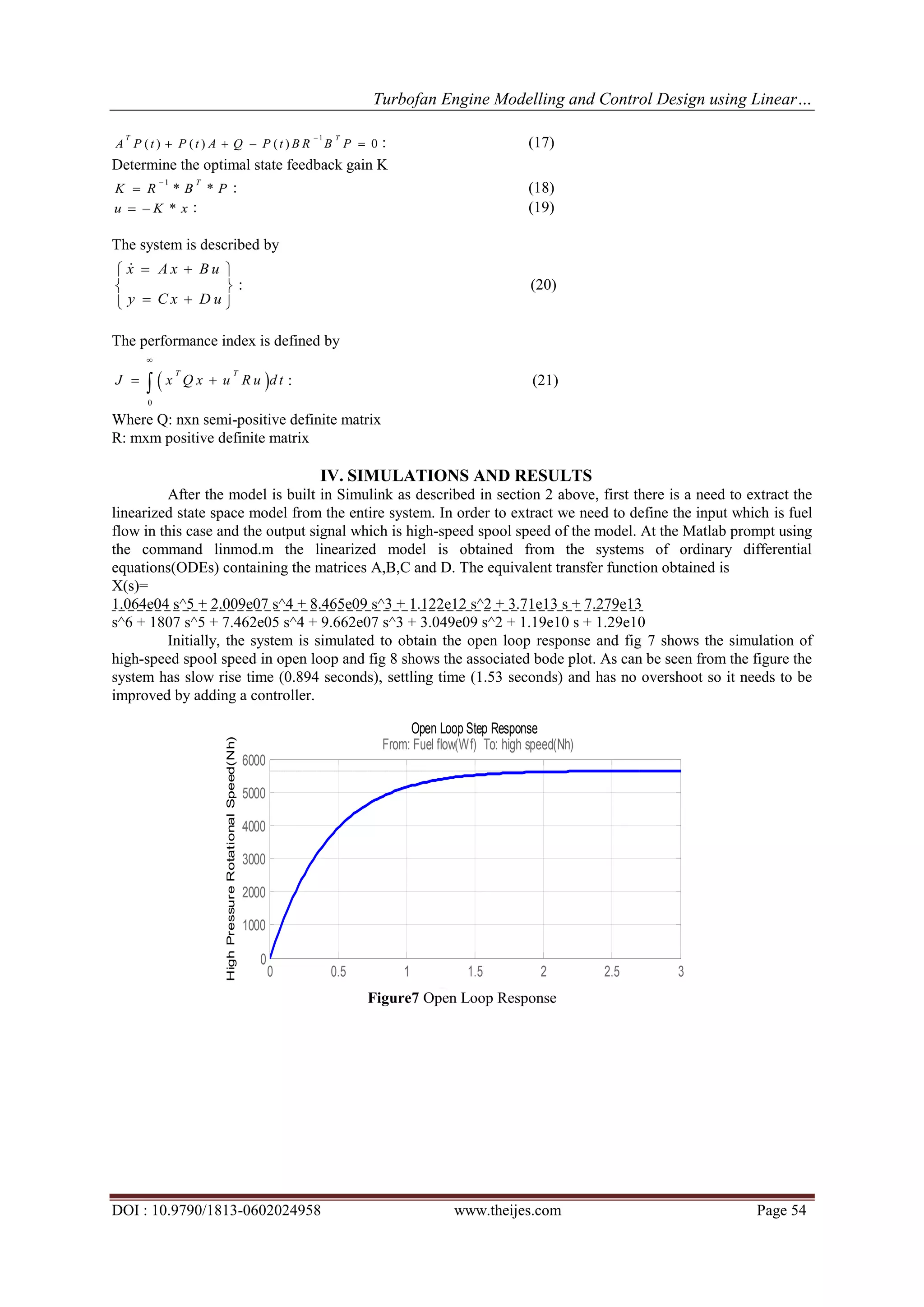 Turbofan Engine Modelling And Control Design Using Linear Quadratic 5182