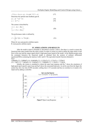 Turbofan Engine Modelling and Control Design using Linear Quadratic ...