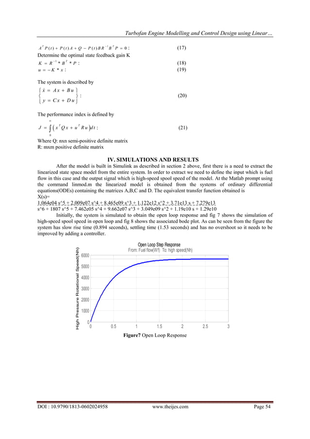 Turbofan Engine Modelling and Control Design using Linear Quadratic Regulator (LQR) | PDF
