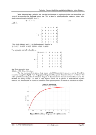Turbofan Engine Modelling and Control Design using Linear Quadratic Regulator (LQR) | PDF