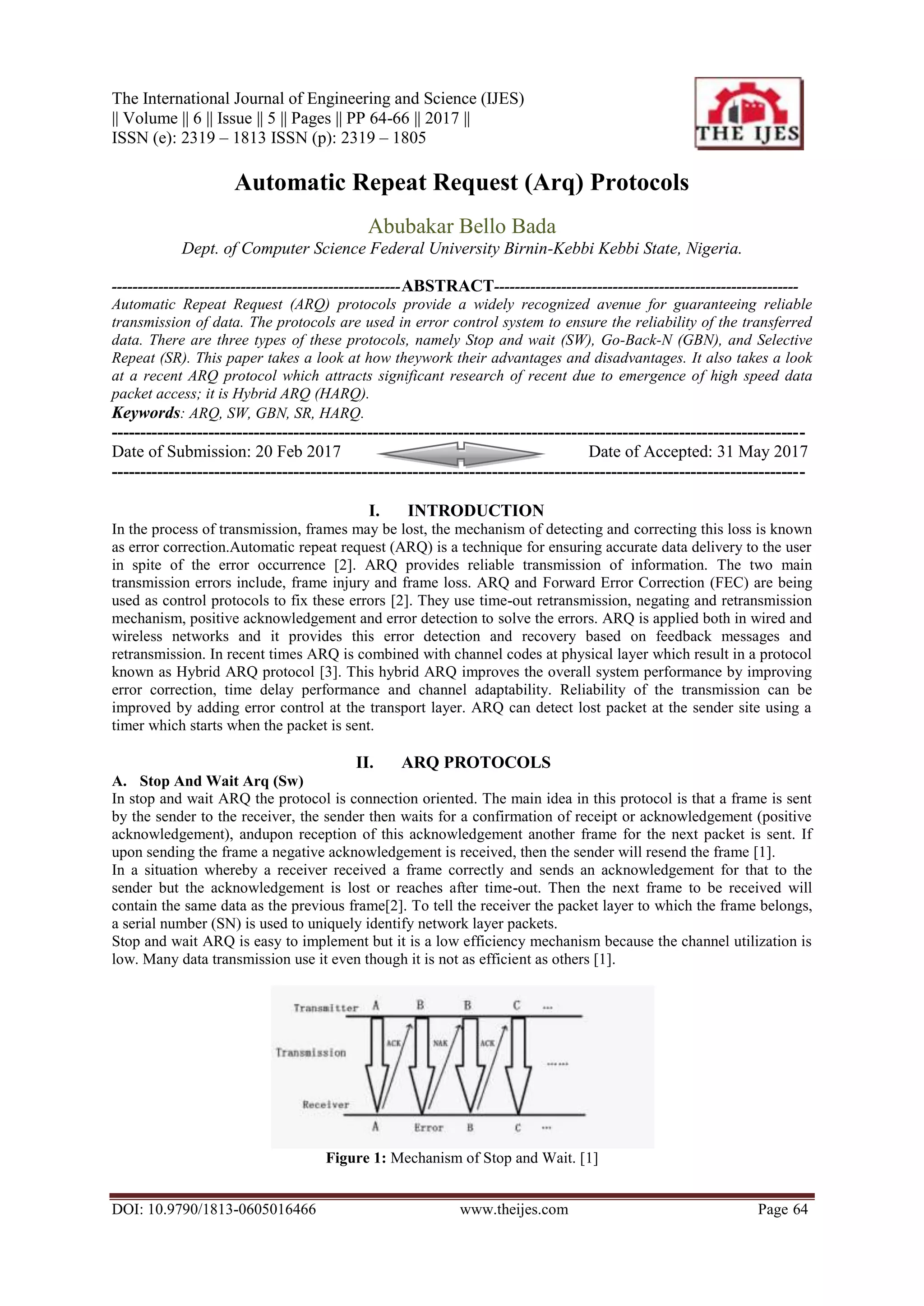 Automatic Repeat Request (Arq) Protocols | PDF