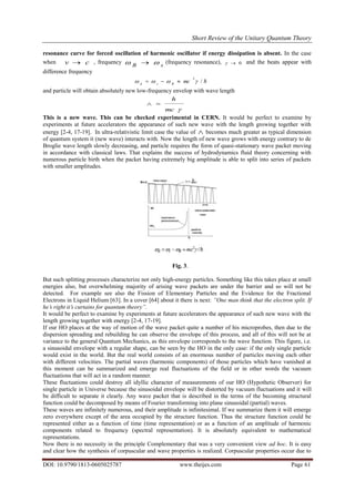 Short Review of the Unitary Quantum Theory | PDF