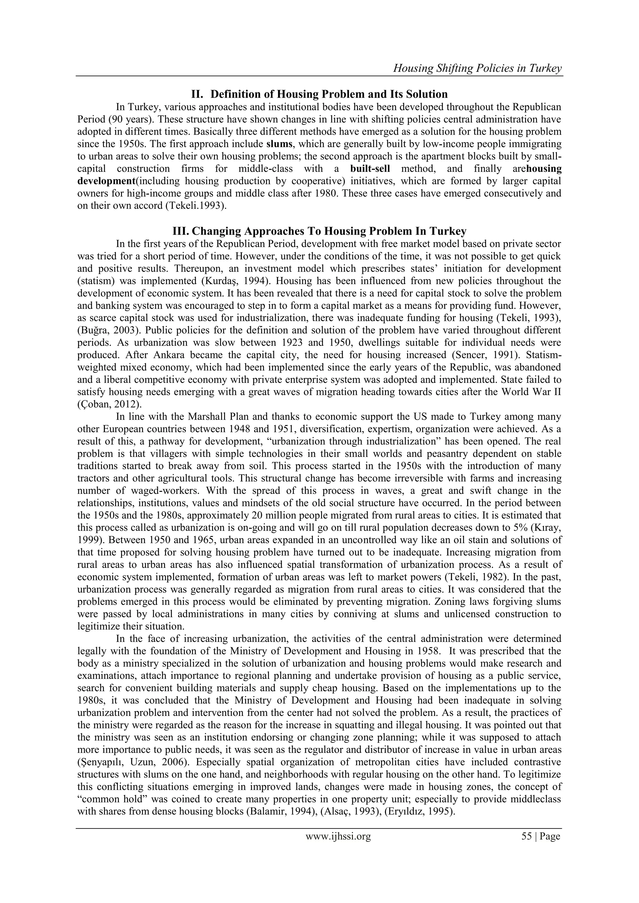 Housing Shifting Policies in Turkey | PDF