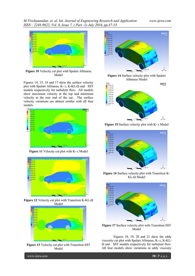 Comparison of CFD Simulation of a Hyundai I20 Model with Four Different Turbulence Models | PDF