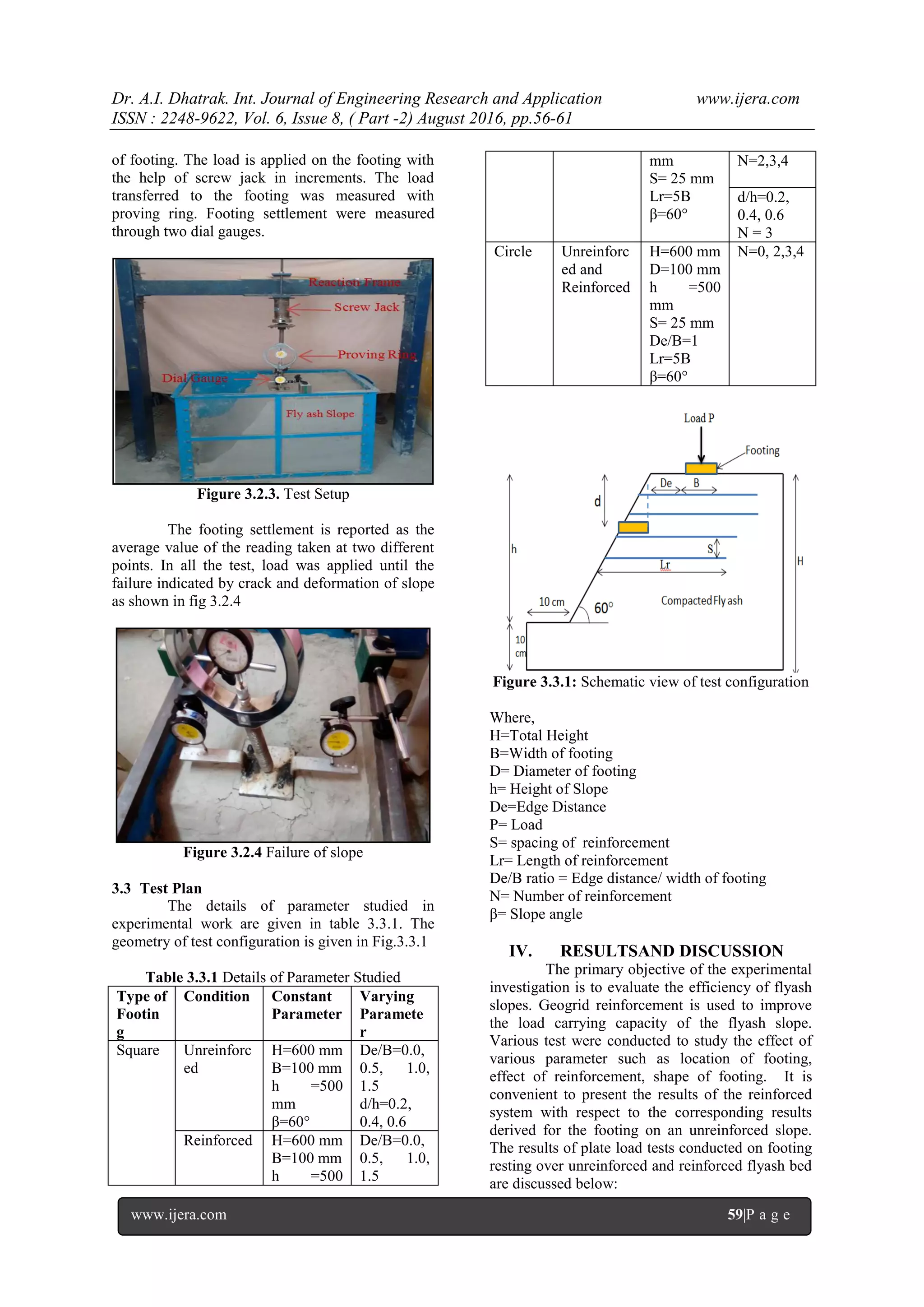 Bearing Capacity of Footing on Reinforced Flyash Slope | PDF