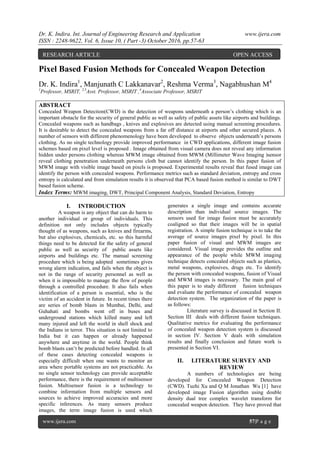 Pixel Based Fusion Methods for Concealed Weapon Detection | PDF