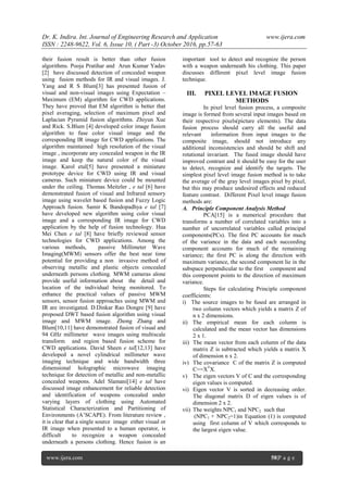 Pixel Based Fusion Methods for Concealed Weapon Detection | PDF