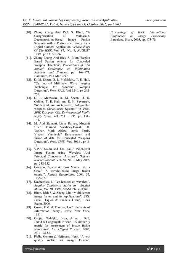 Pixel Based Fusion Methods for Concealed Weapon Detection | PDF