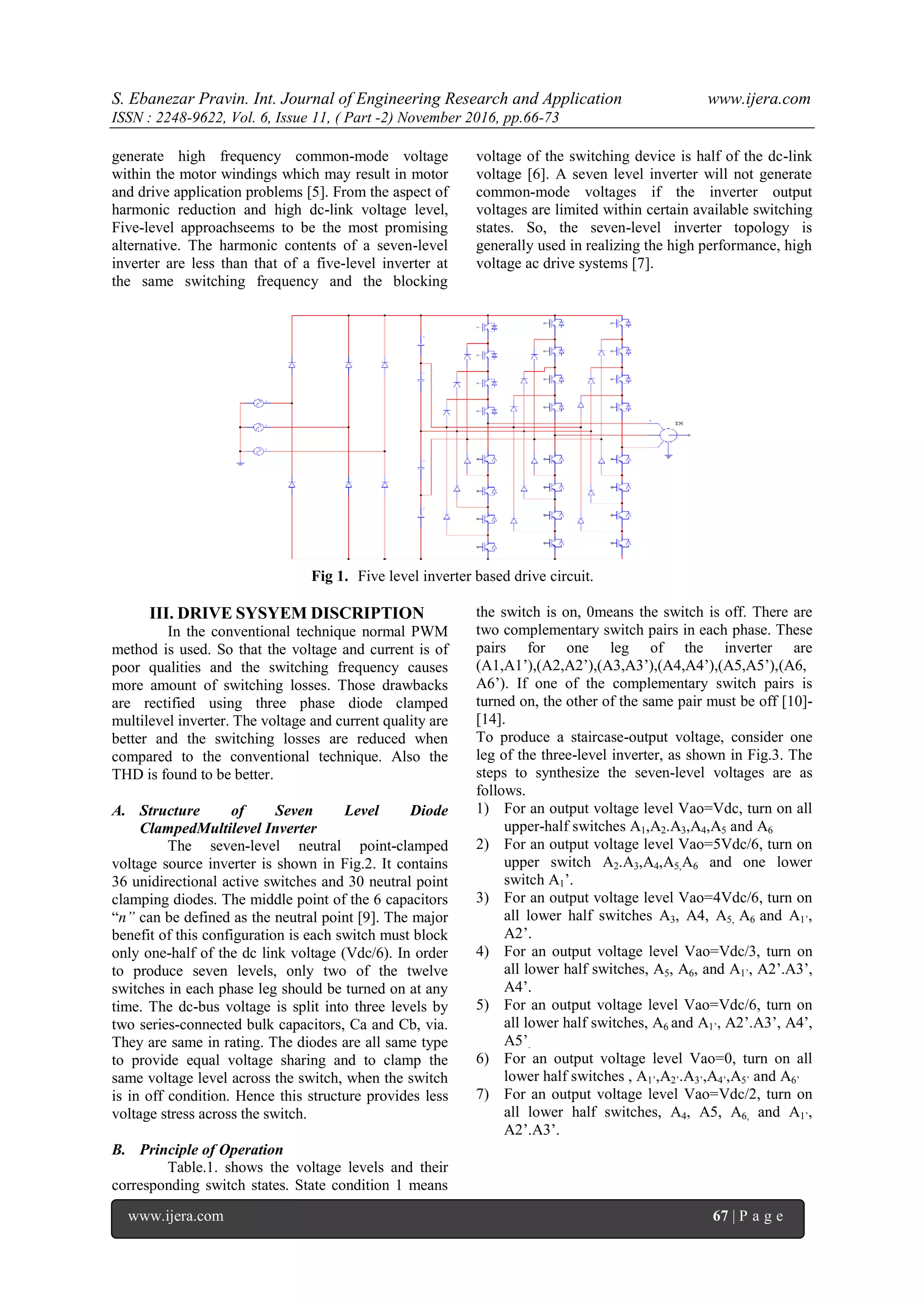Harmonics Reduction of Multilevel Inverter Drive Using Sine Carrier Pulse Width Modulation ...