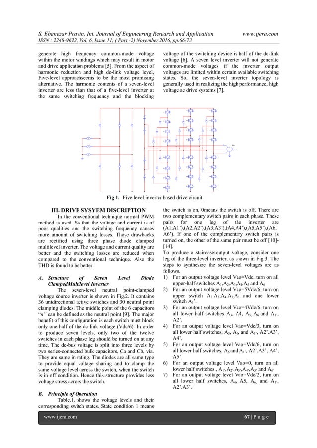 Harmonics Reduction of Multilevel Inverter Drive Using Sine Carrier Pulse Width Modulation ...