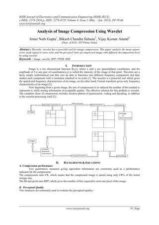 Analysis of Image Compression Using Wavelet | PDF