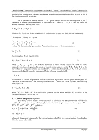 Prediction of Compressive Strength of Sawdust Ash- Cement Concrete Using Osadebe’s Regression ...