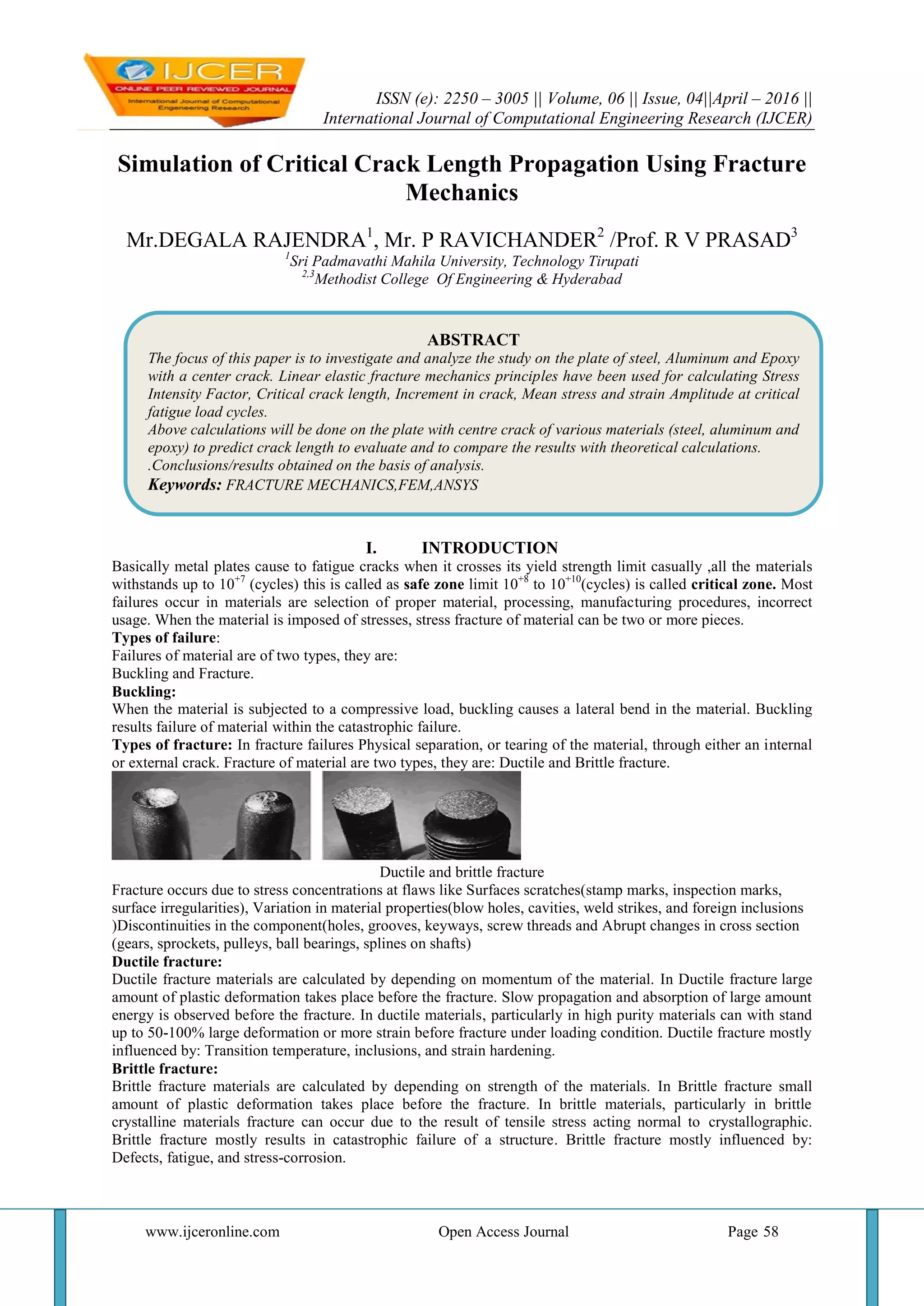 Simulation of Critical Crack Length Propagation Using Fracture ...