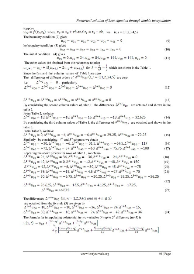 Numerical solution of heat equation through double interpolation | PDF