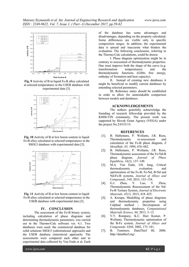 Thermodynamic Assessment of the Fe-B System in the Ssol5 and User Databases | PDF | Databases ...