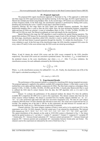 ElectroencephalographySignalClassification based on Sub-Band Common Spatial Pattern (SBCSP) | PDF