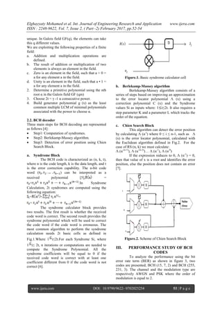 Performance Study of BCH Error Correcting Codes Using the Bit Error Rate Term BER | PDF ...