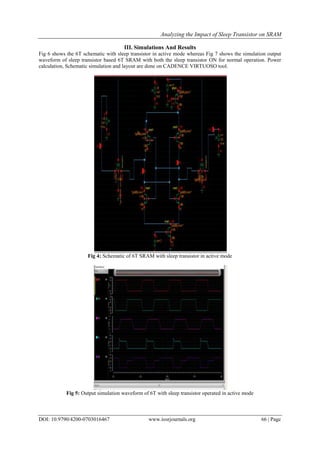 Analyzing the Impact of Sleep Transistor on SRAM | PDF